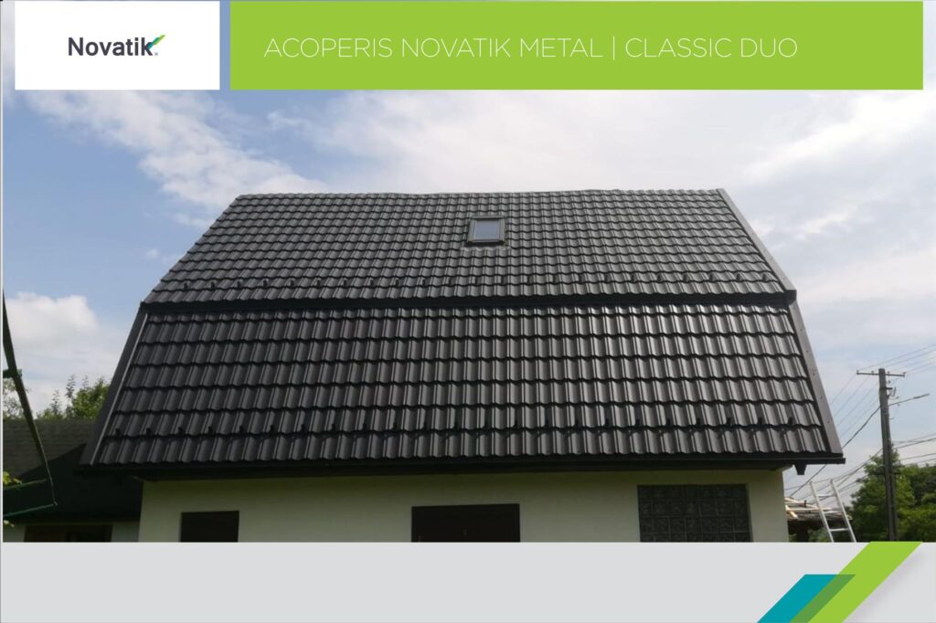 Acoperis Bimodular Din Tigla Metalica Maro Inchis, Model Novatik Metal ...